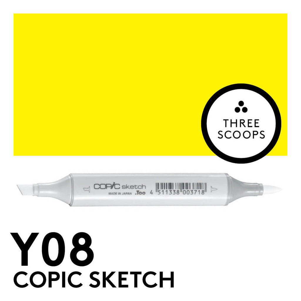 Copic Sketch Y08 - Acid Yellow – Three Scoops Design