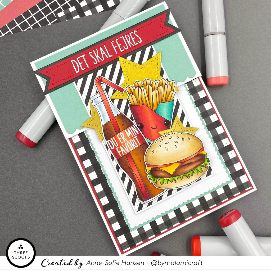 burgermenu - stempelsæt fra Three Scoops – Three Scoops Design