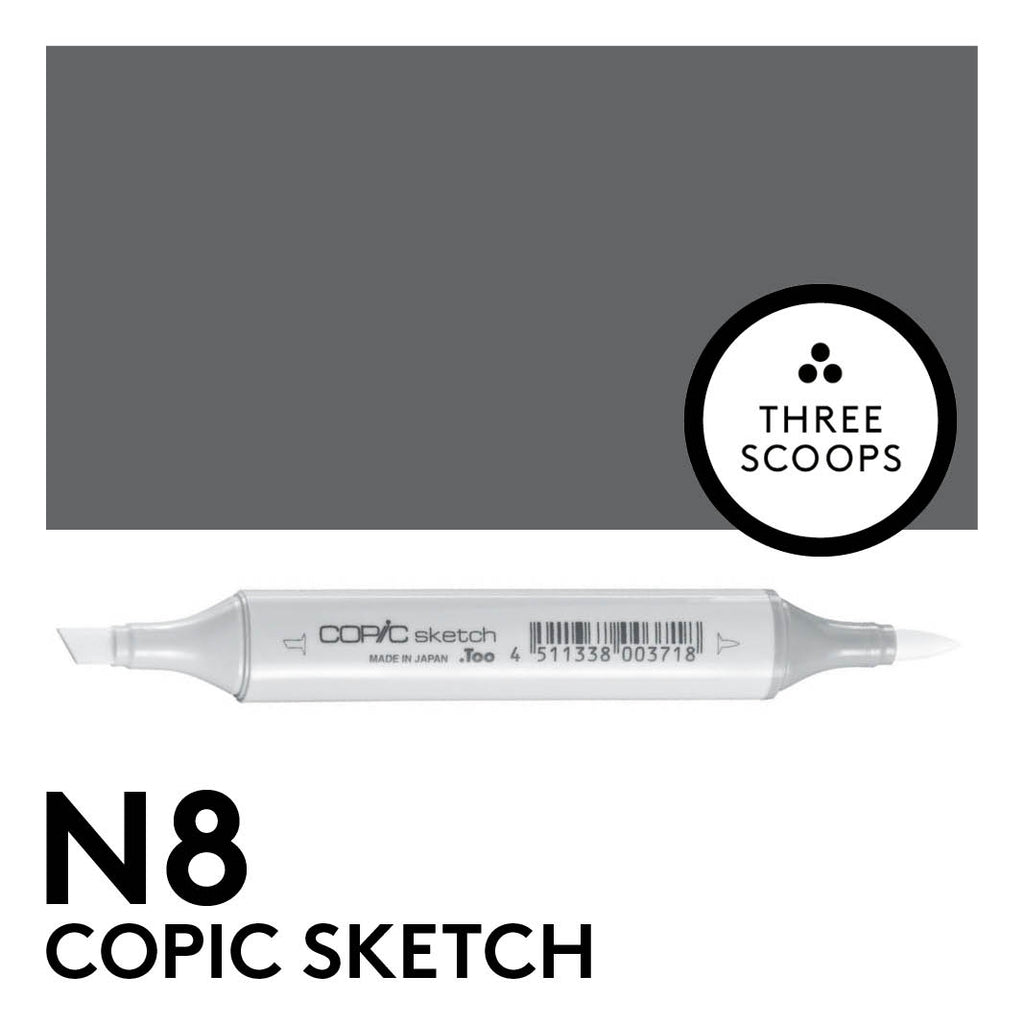 Copic Sketch N8 - Neutral Gray – Three Scoops Design